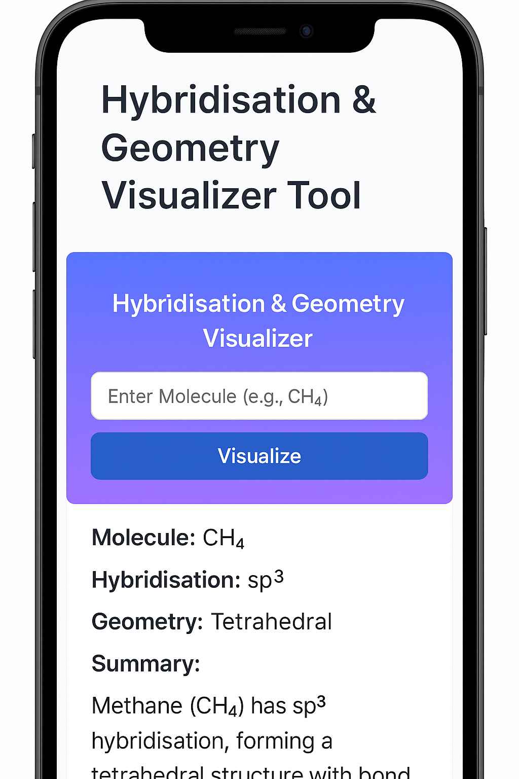 Hybridisation & Geometry Visualizer Tool 2025 Right Now